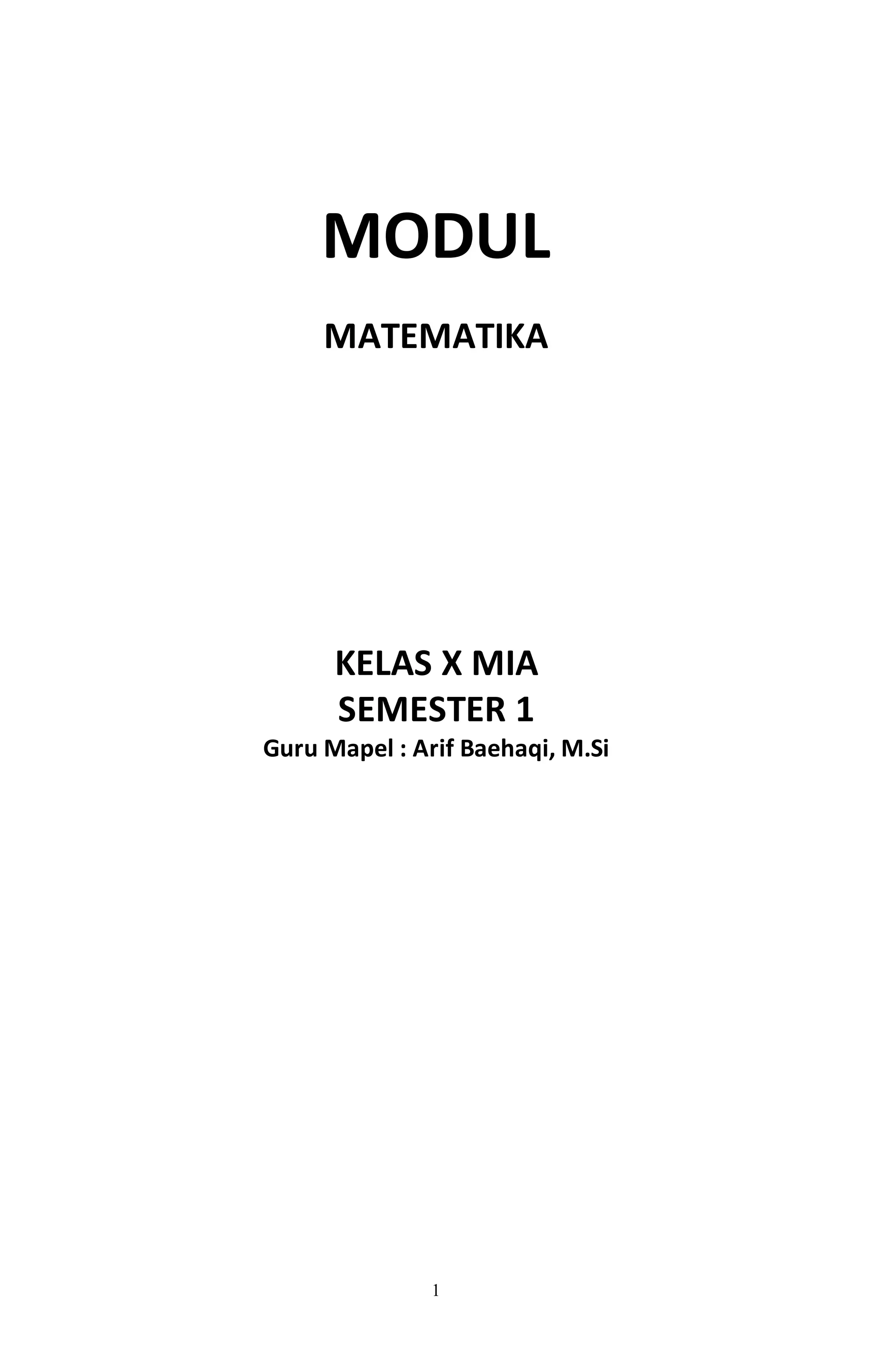 Modul sistem pertidaksamaan linear dan permasalahannya | DOCX