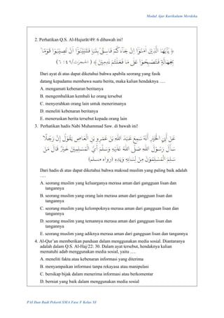 Modul SMK Adab menggunakan Medsos Kelas XI semester 2 | DOCX