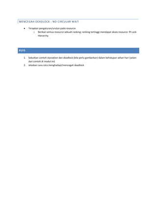 Modul Sistem Operasi Deadlock | PDF