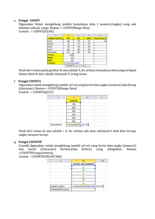 Modul spreadsheet | DOCX