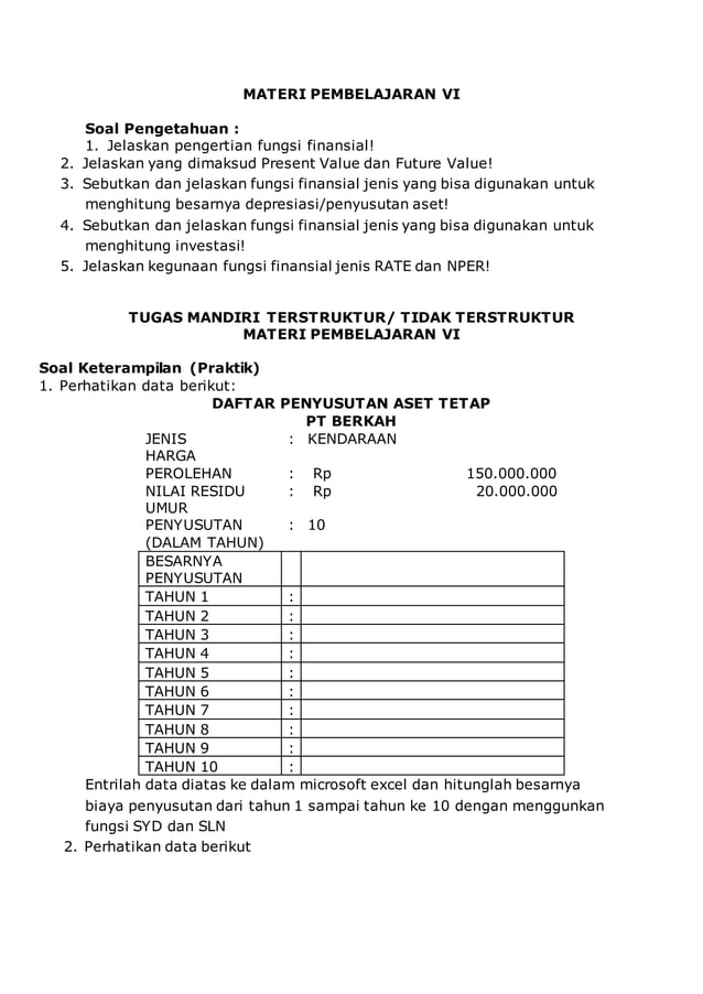 Modul spreadsheet | DOCX