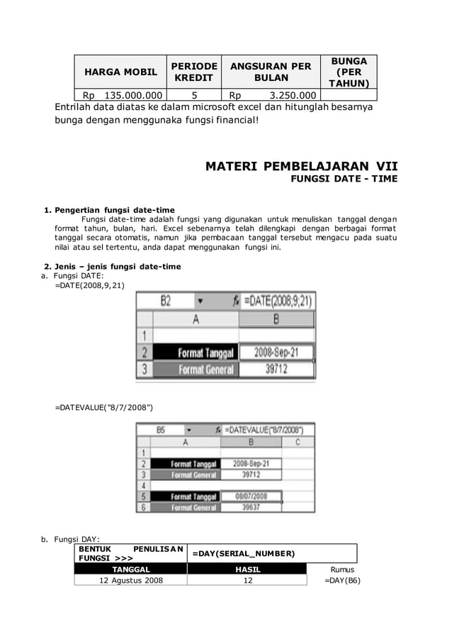Modul spreadsheet | DOCX