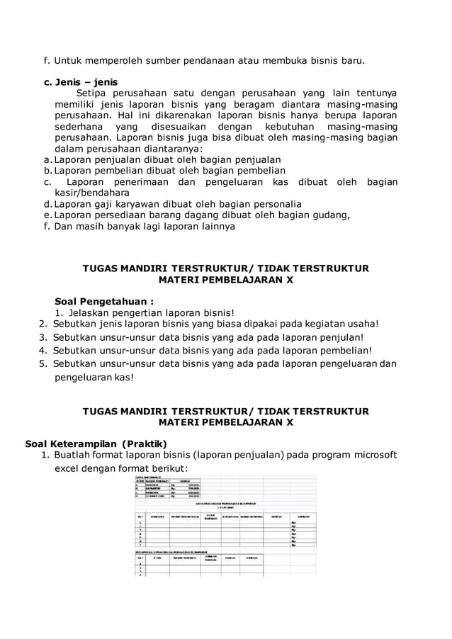 Modul spreadsheet | DOCX