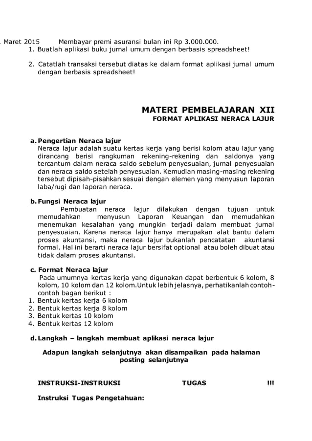 Modul spreadsheet | DOCX