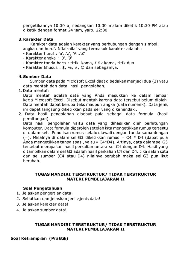 Modul spreadsheet | DOCX