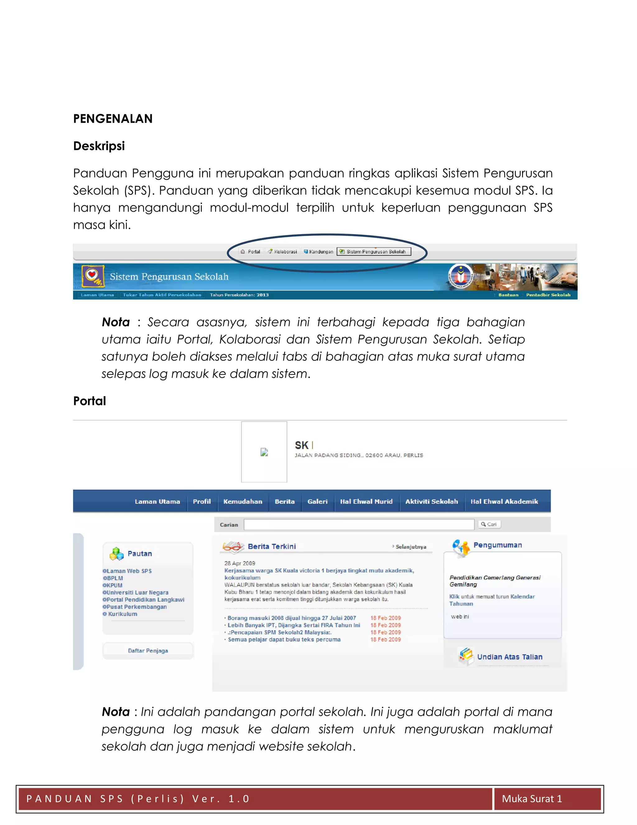 Modul Sistem Pengurusan Sekolah Sps Pdf