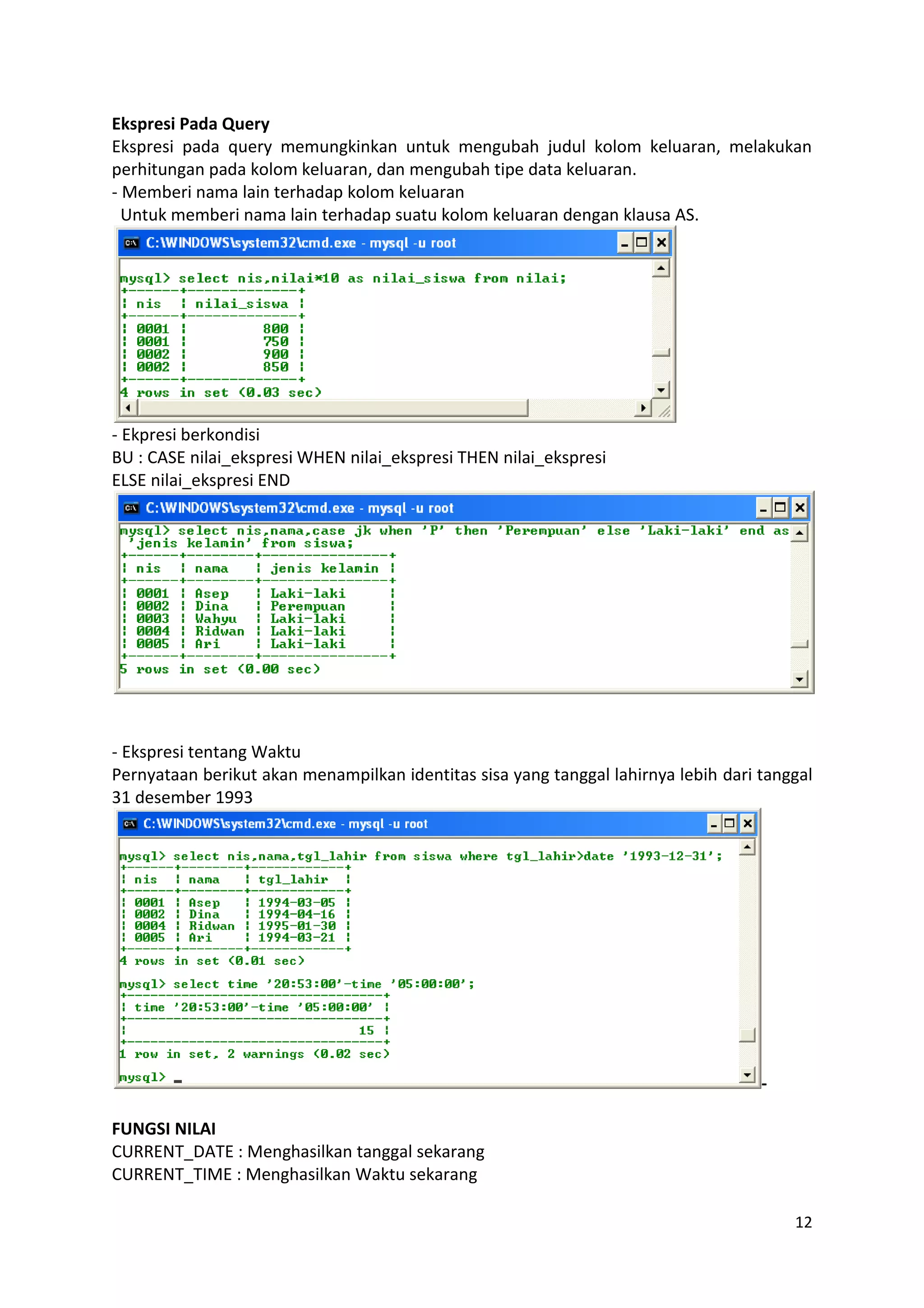Modul sql tingkat dasar | DOCX