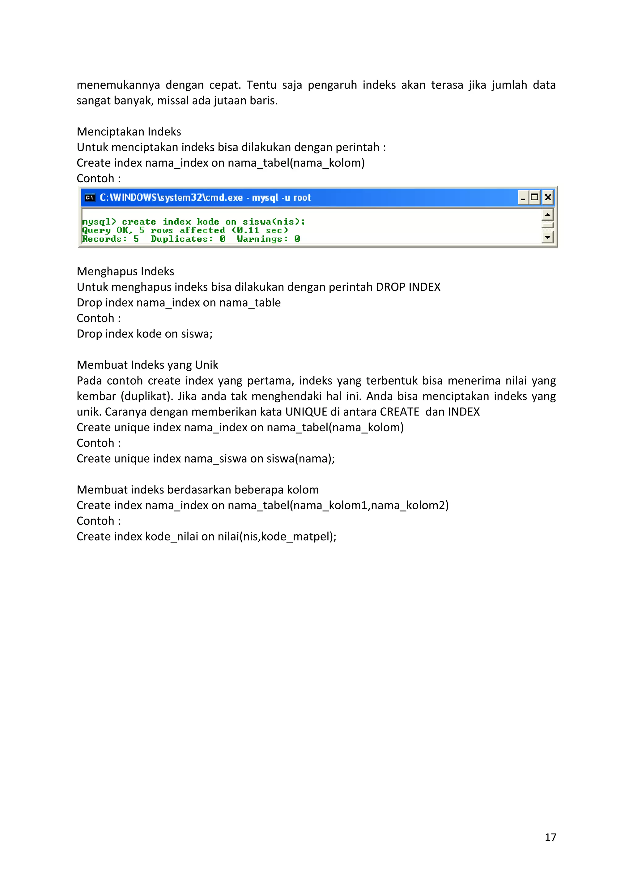 Modul sql tingkat dasar | DOCX