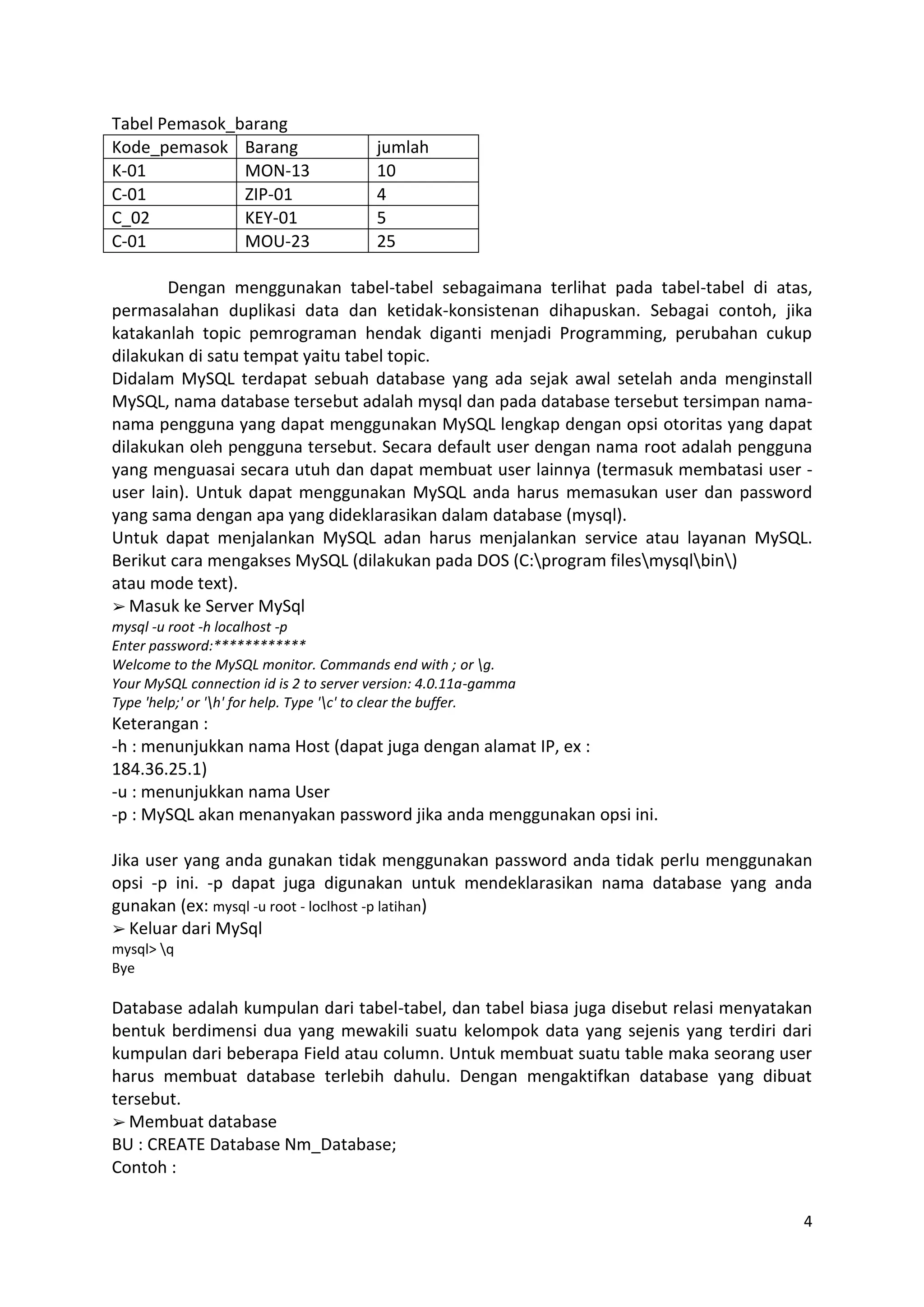Modul sql tingkat dasar | DOCX