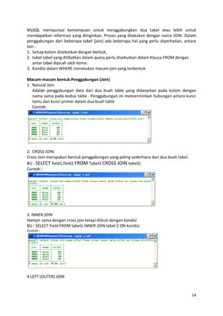 Modul sql tingkat dasar | DOCX