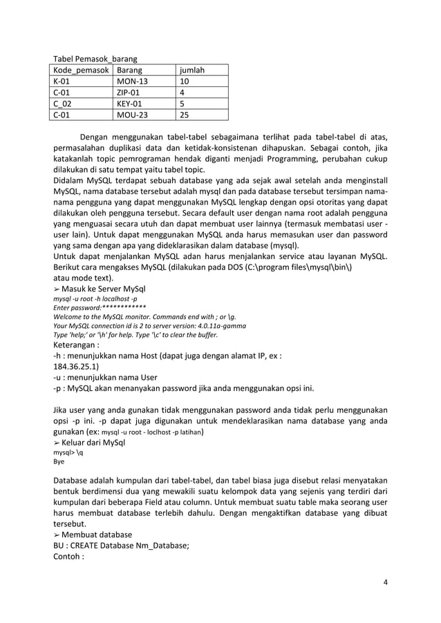 Modul sql tingkat dasar | DOCX