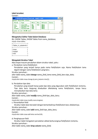 Modul sql tingkat dasar | DOCX