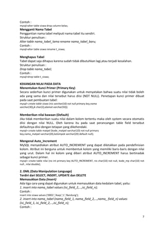 Modul sql tingkat dasar | DOCX