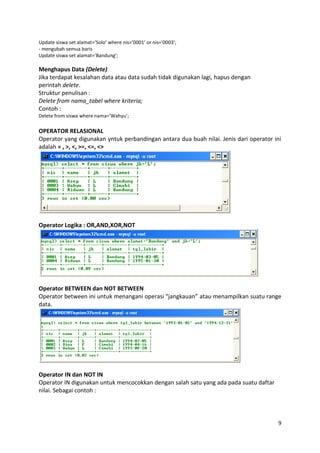 Modul sql tingkat dasar | DOCX