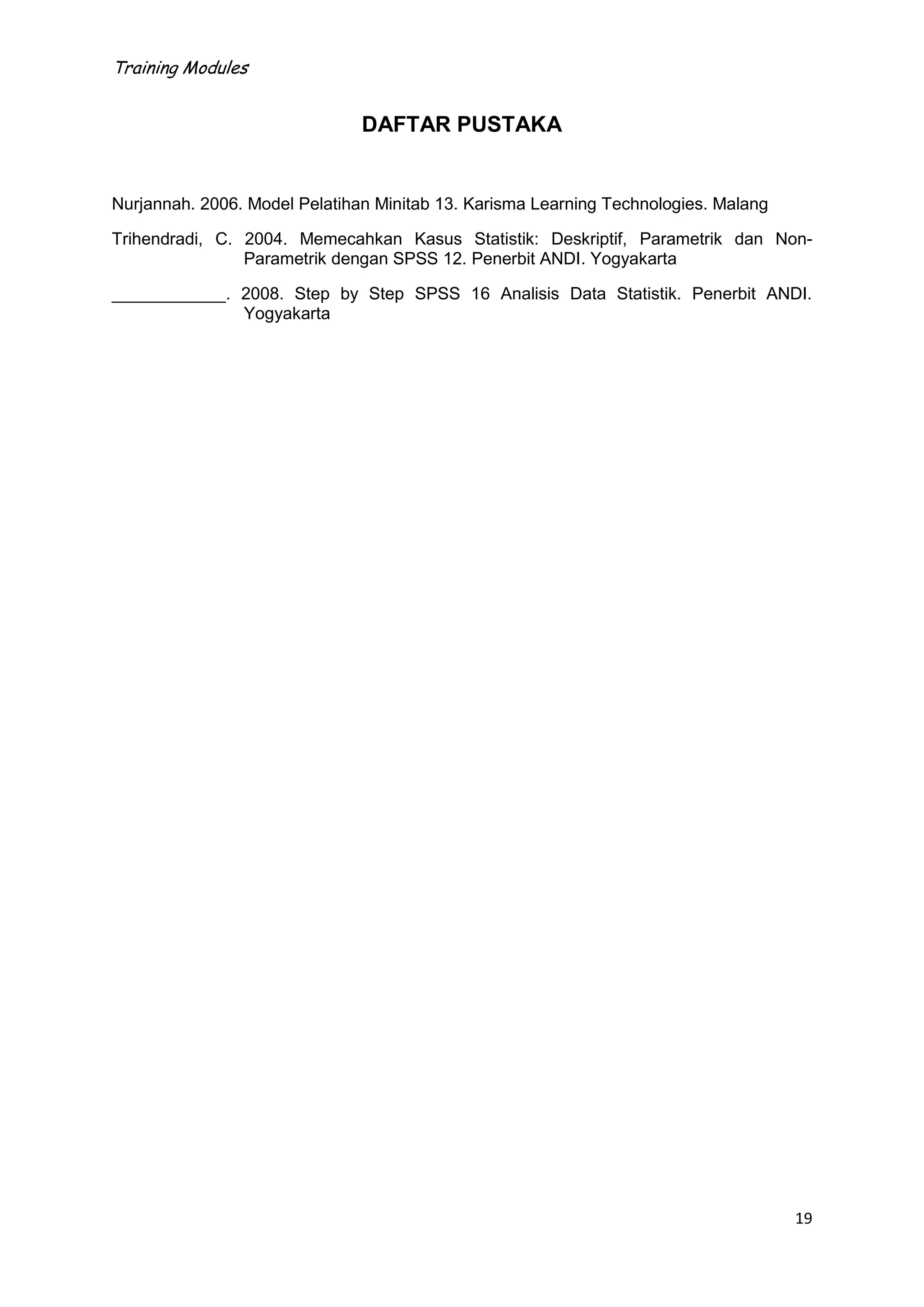 Modul statistik spss | PDF