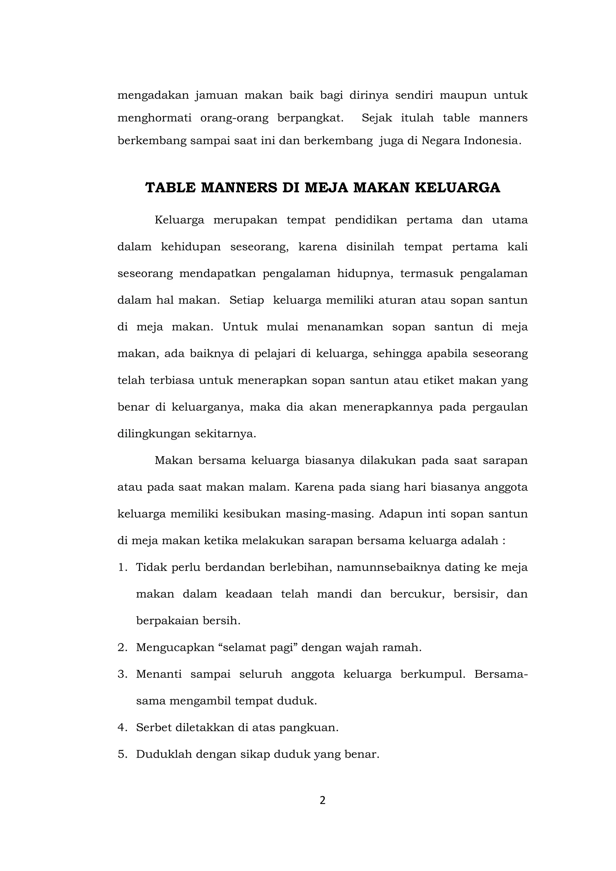 Modul table manners | PDF