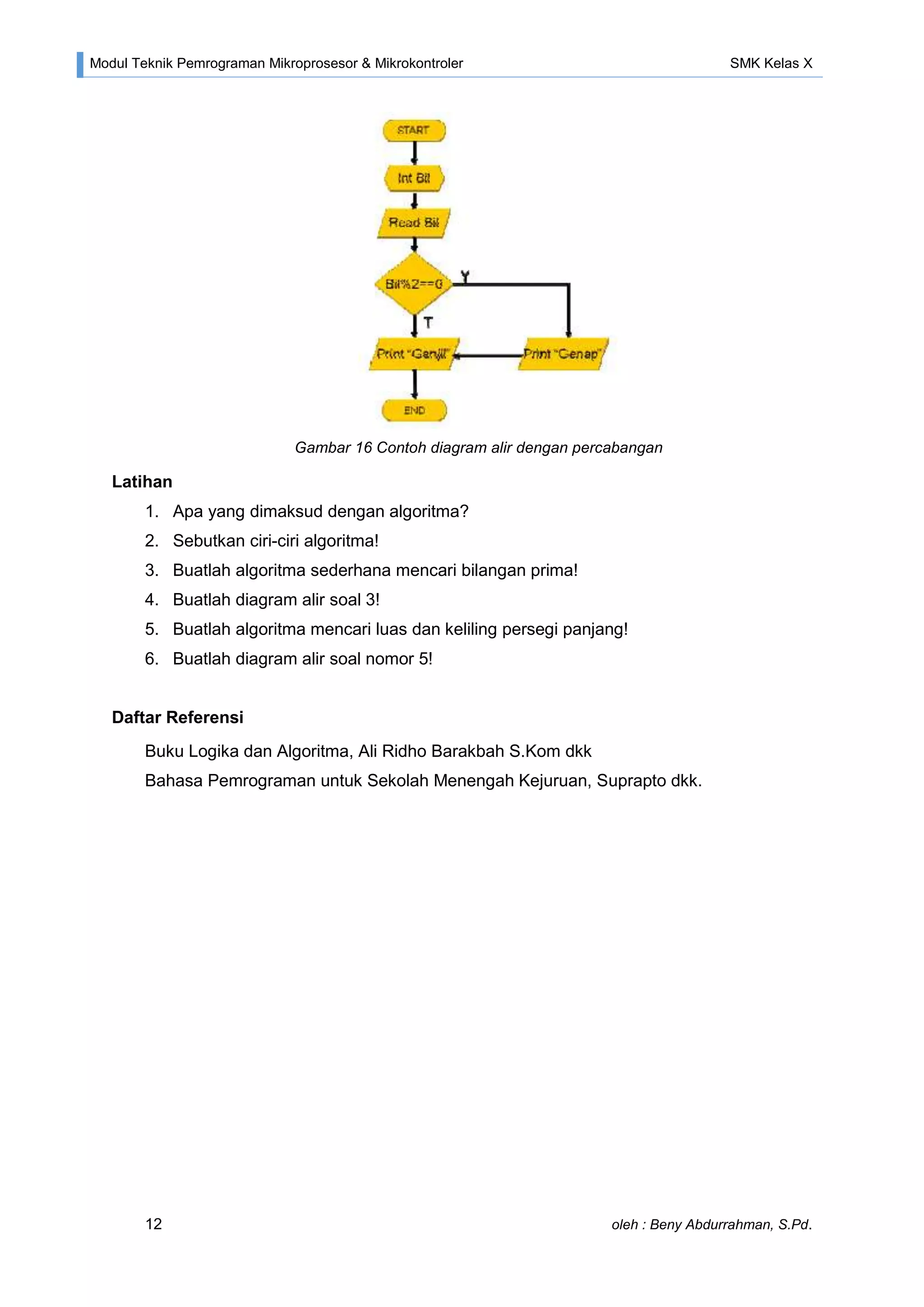 Modul teknik pemrograman mikrokontroler dan mikroprosesor | PDF