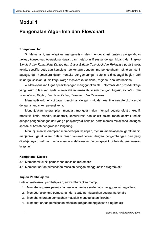 Modul teknik pemrograman mikrokontroler dan mikroprosesor | PDF