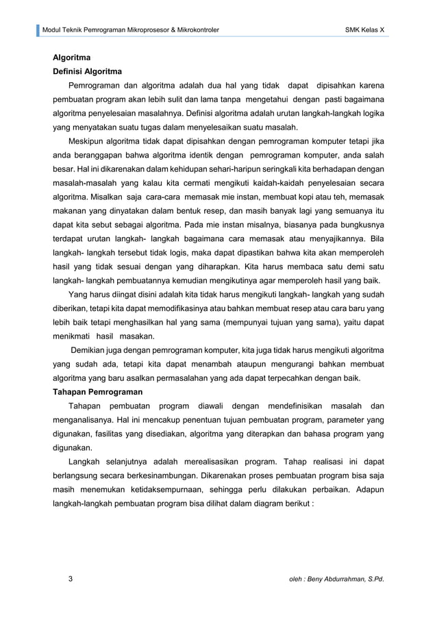 Modul teknik pemrograman mikrokontroler dan mikroprosesor | PDF