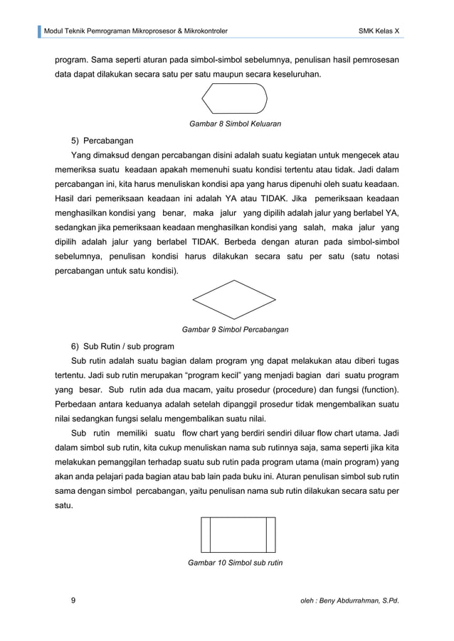 Modul teknik pemrograman mikrokontroler dan mikroprosesor | PDF
