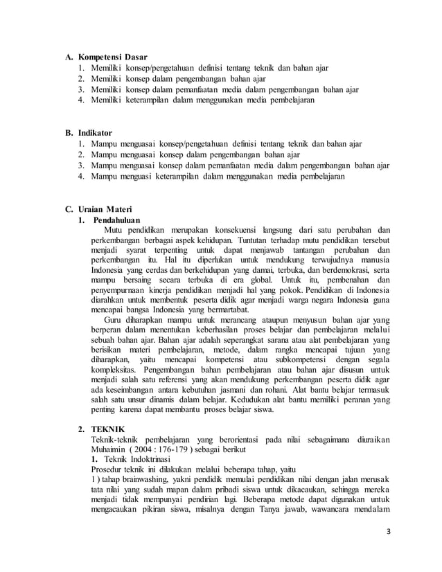 Modul Teknik Pengembangan Bahan Ajar | PDF