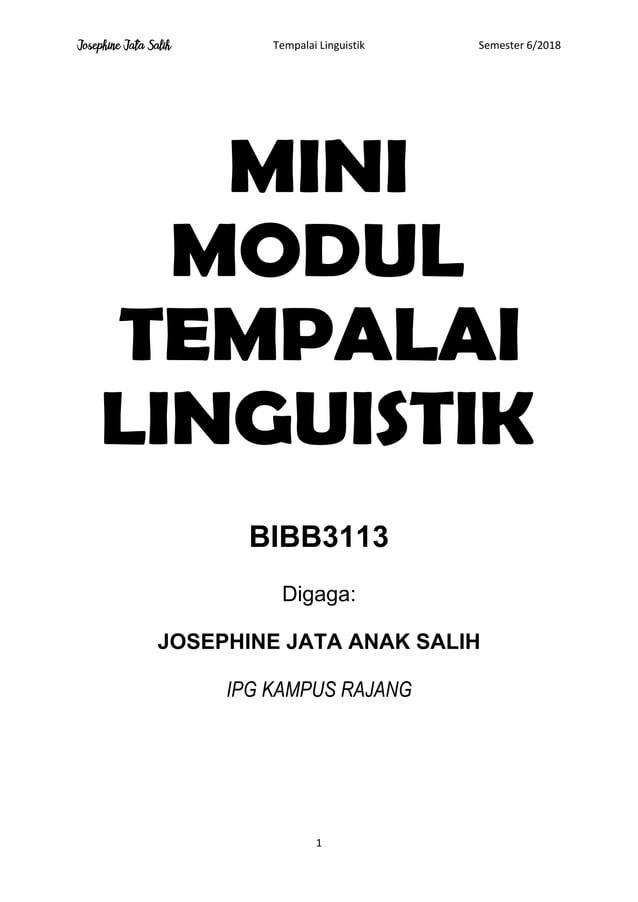 Modul Tempalai Linguistik | PDF