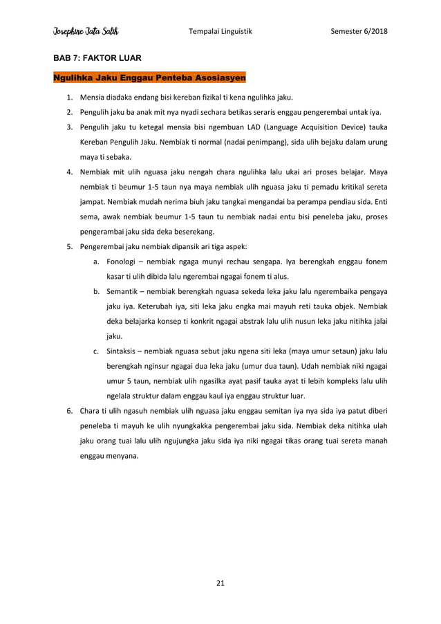 Modul Tempalai Linguistik | PDF