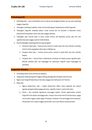Modul Tempalai Linguistik | PDF