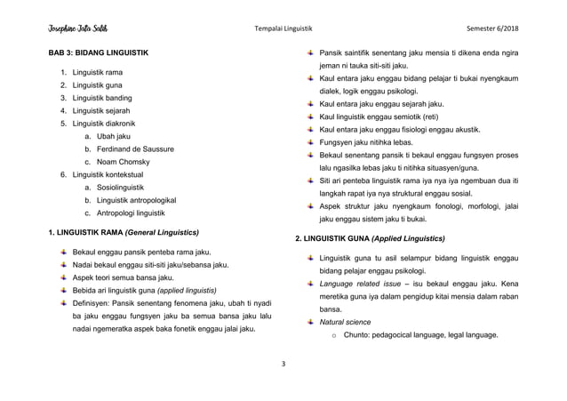 Modul Tempalai Linguistik | PDF