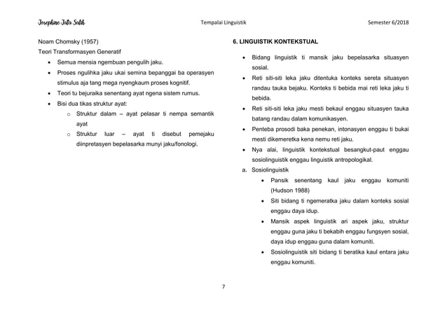 Modul Tempalai Linguistik | PDF