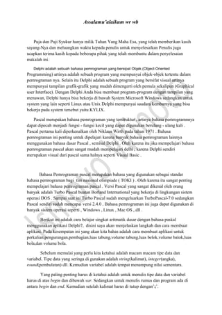 Modul tentang aritmatika dengan pascal | DOC