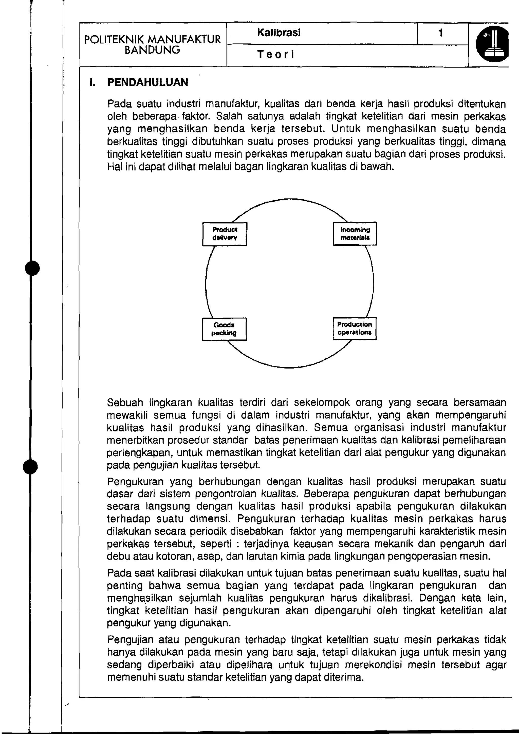 Modul Teori Kalibrasi (Pengujian Geometrik & Kualitas) Mesin Perkakas ...