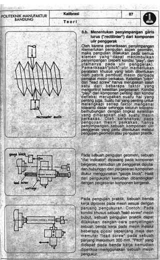 Modul Teori Kalibrasi (Pengujian Geometrik & Kualitas) Mesin Perkakas ...