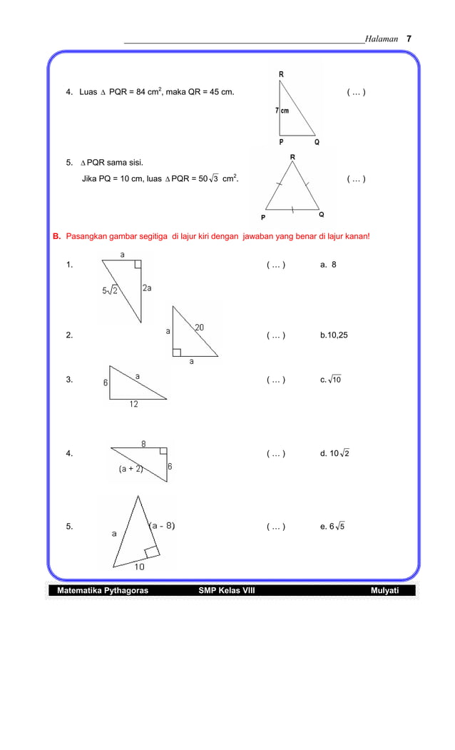 Modul theorema pythagoras mulyati | PDF
