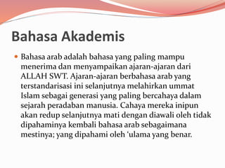 Bahasa Arab, Bahasa Ilmu | PPTX