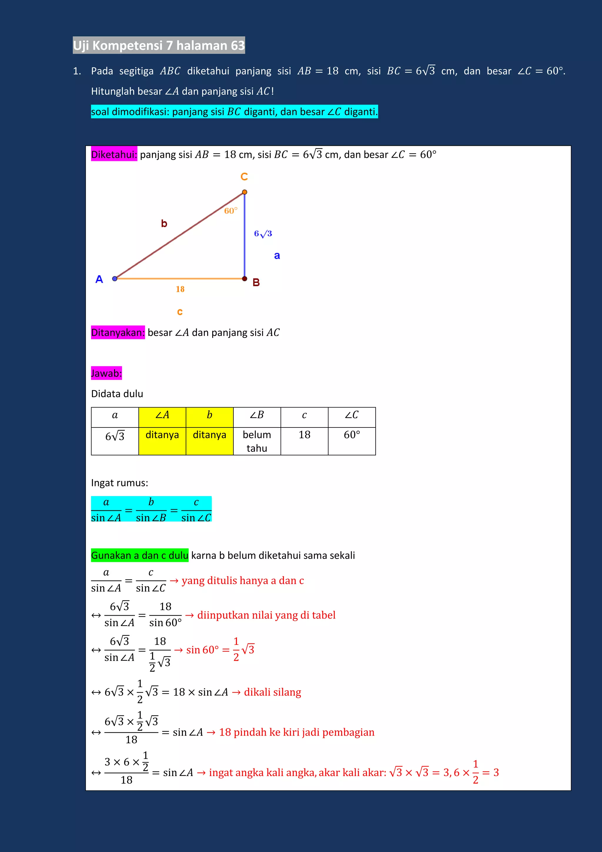 Modul trigonometri kelas x (2019 2020) | PDF