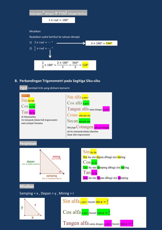 Modul trigonometri kelas x (2019 2020) | PDF