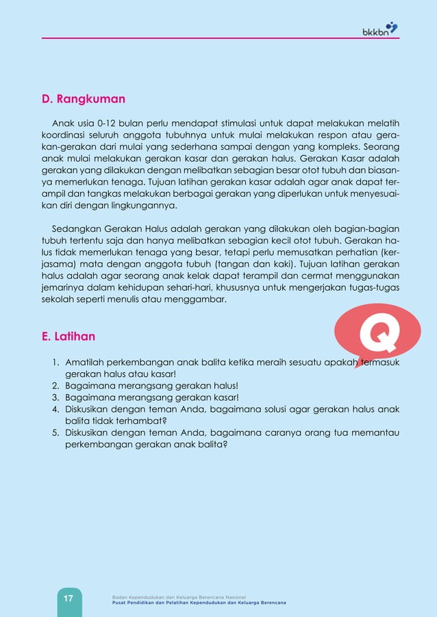 Modul tumbuh kembang anak usia dini bkkbn rev4 | PDF