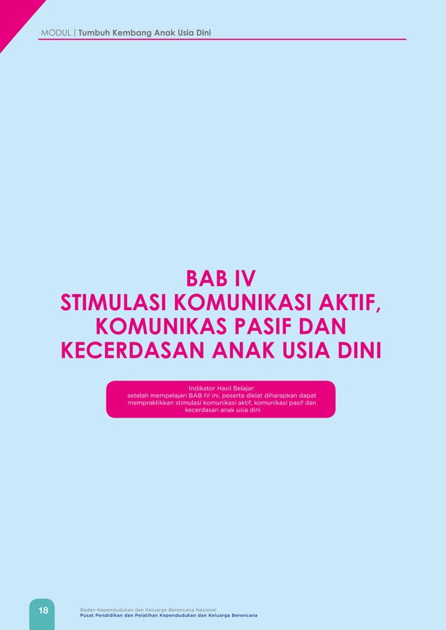 Modul tumbuh kembang anak usia dini bkkbn rev4 | PDF