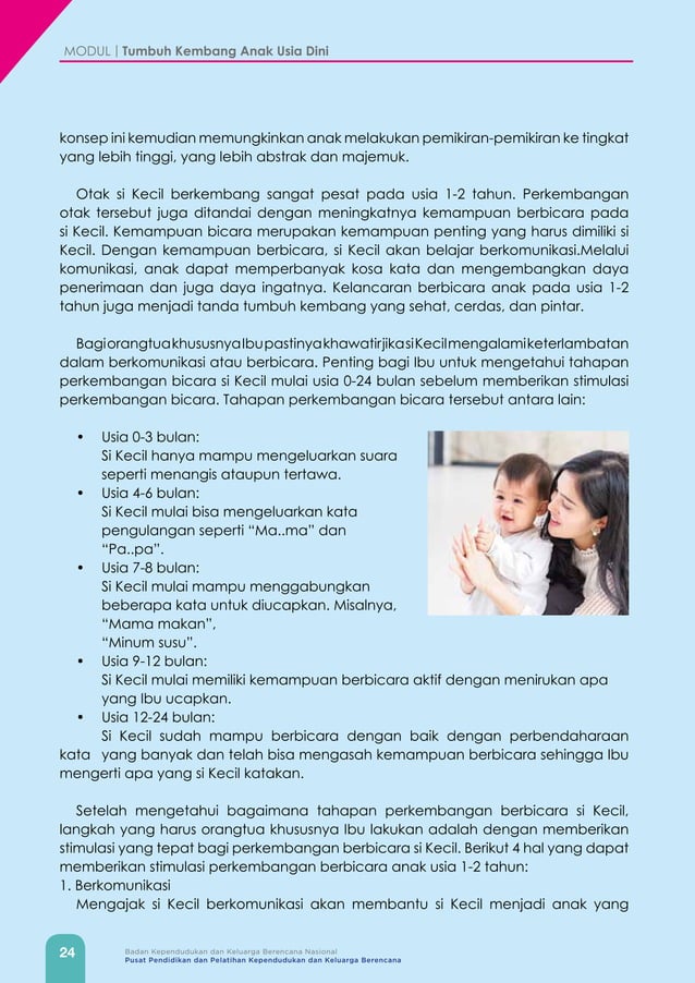 Modul tumbuh kembang anak usia dini bkkbn rev4 | PDF