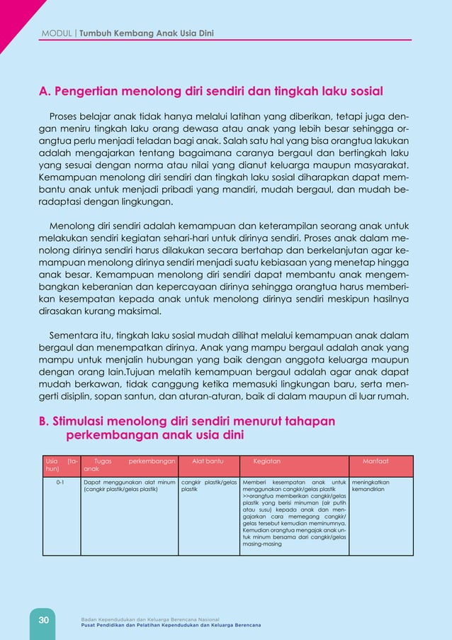Modul tumbuh kembang anak usia dini bkkbn rev4 | PDF