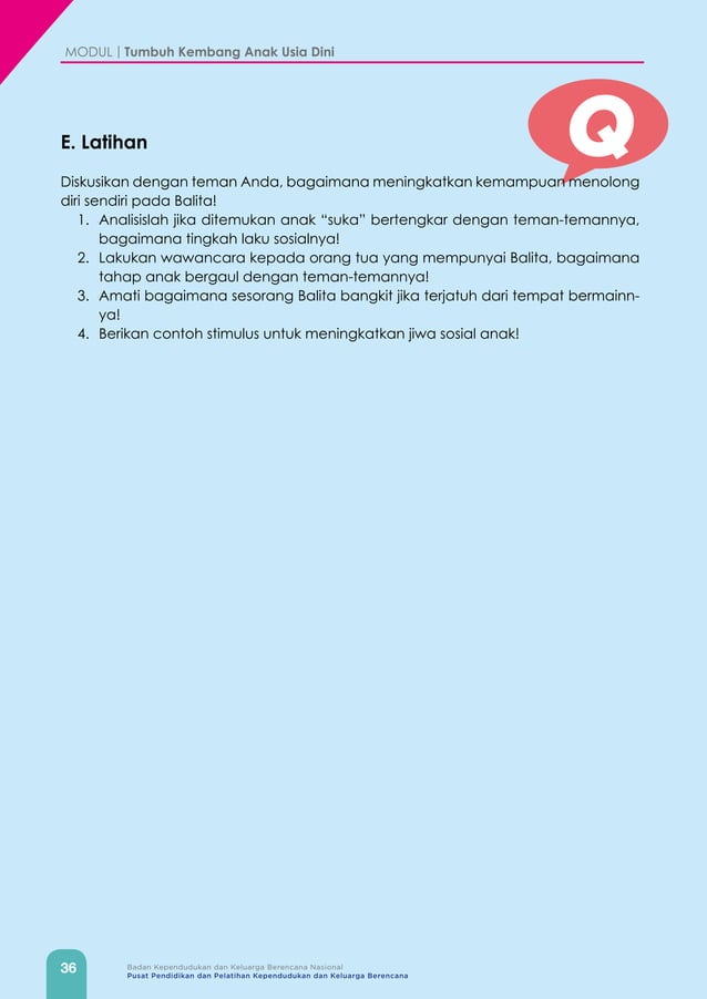 Modul tumbuh kembang anak usia dini bkkbn rev4 | PDF