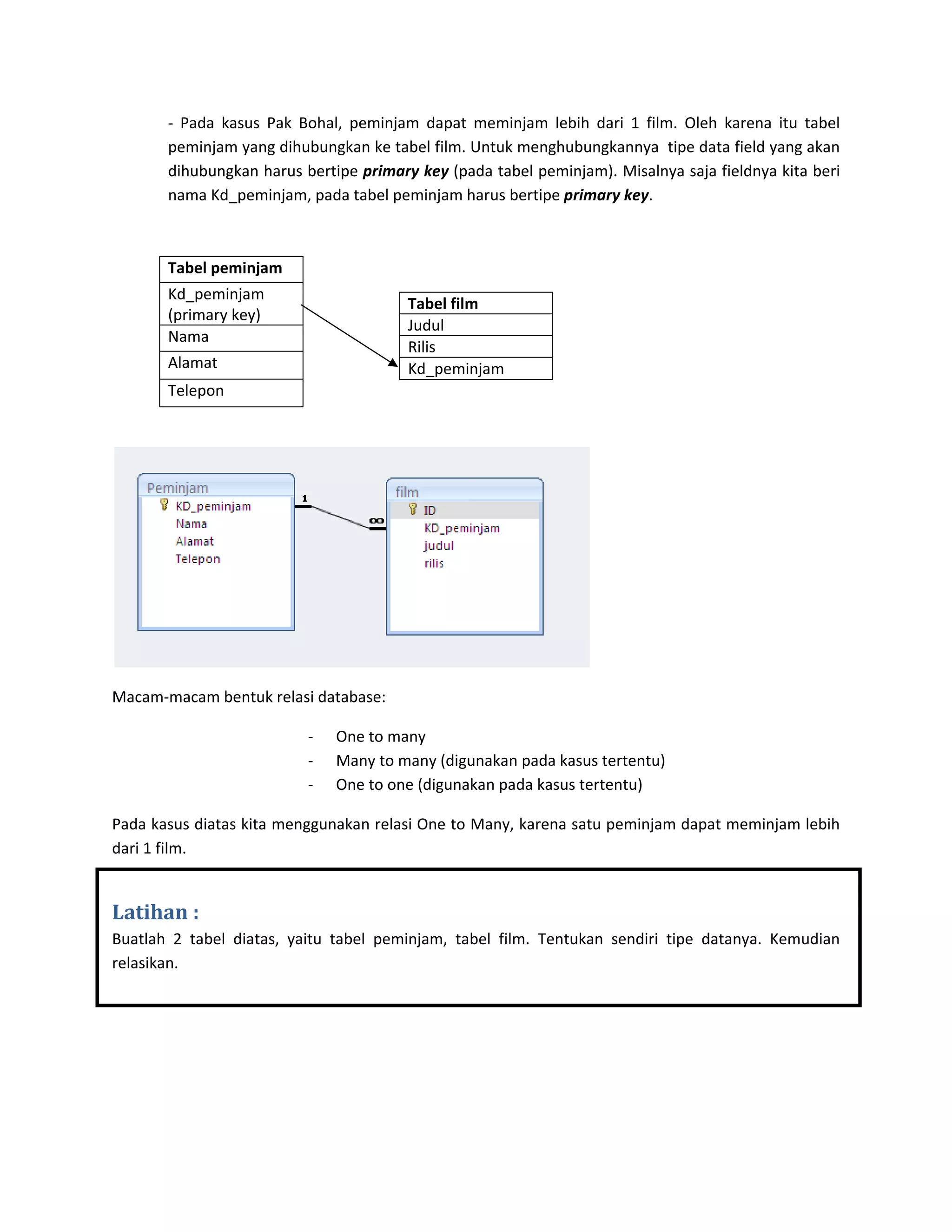 Modul tutorial ms access 2007 (menengah) | PDF
