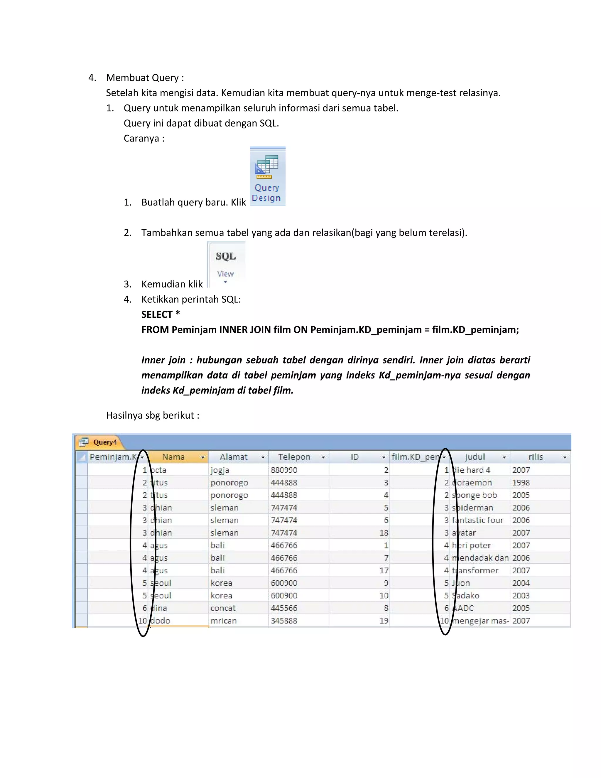 Modul tutorial ms access 2007 (menengah) | PDF