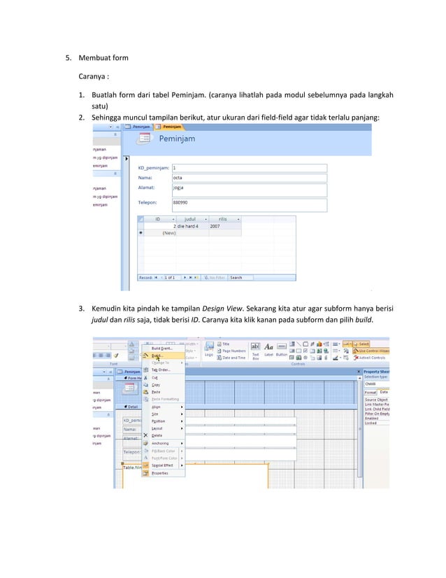 Modul tutorial ms access 2007 (menengah) | PDF
