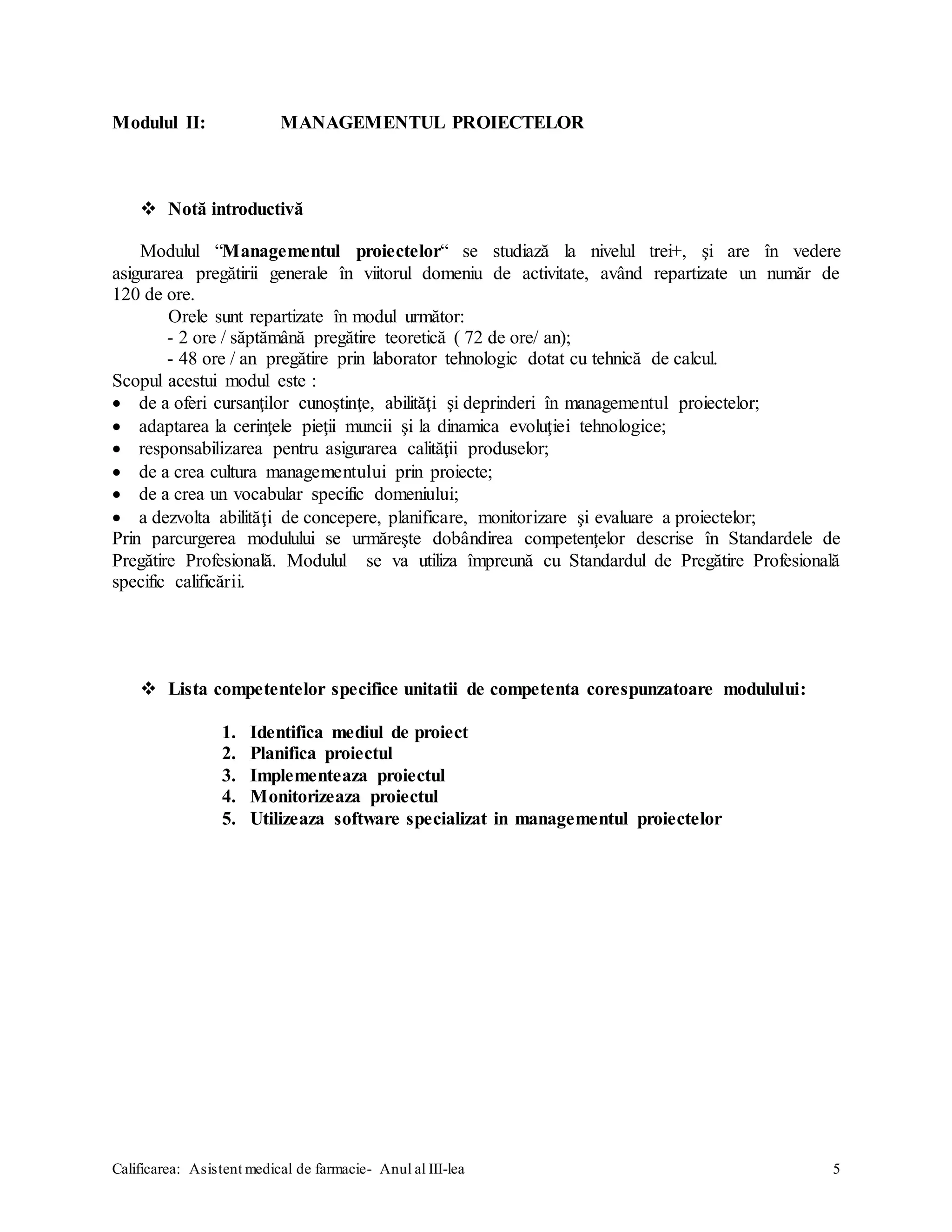 Modulul i manag calit si proiectelor | DOCX