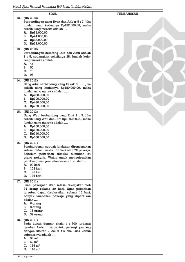 Modul un matematika smp 2015 (yogazsor) | PDF
