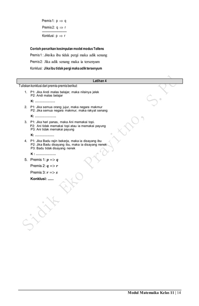 Modul Logika Matematika Lengkap | DOCX