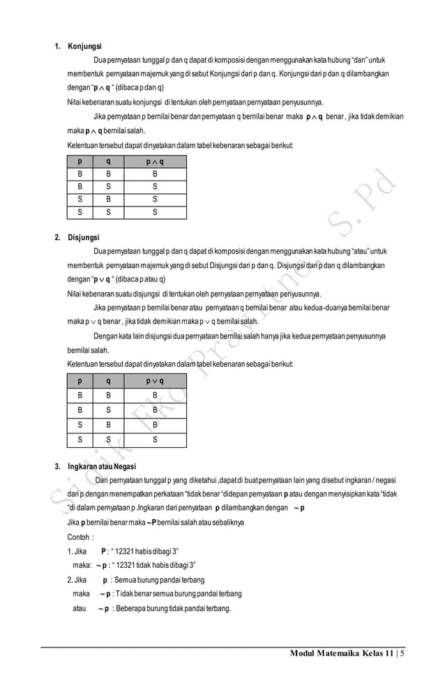 Modul Logika Matematika Lengkap | DOCX