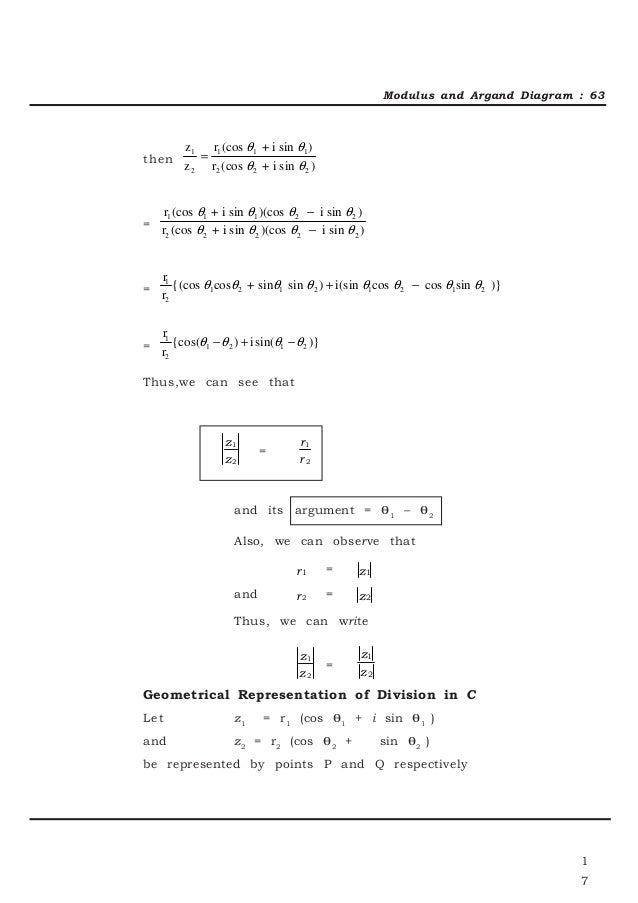 Modulus and argand diagram